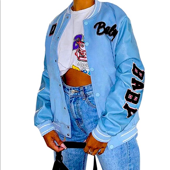 Jackets & Coats | Baby Blue Varsity Jacket | Poshmark